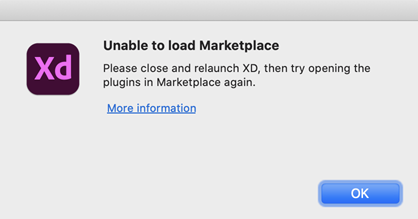 Fix issues with installing XD plugins and opening Marketplace